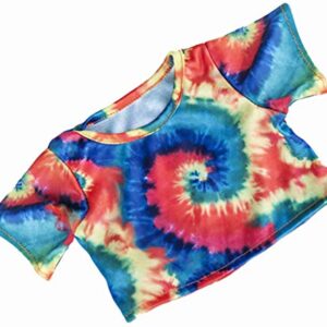 Rainbow Tie Dye Print T-Shirt Top Teddy Bear Clothes Fits Most 14" - 18" Build-a-Bear and Make Your Own Stuffed Animals