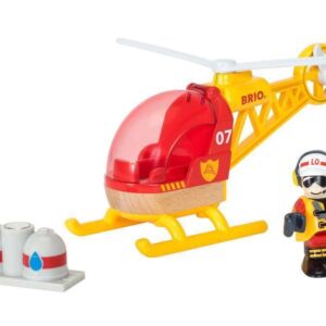 BRIO World - 33797 Firefighter Helicopter | 3 Piece Helicopter Toy for Kids Ages 3 and Up