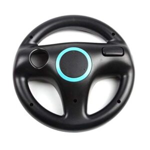 GH Mario Kart 8 Steering Wheel Compatible with Nintendo Wii (Bomb Black, 2 Pack), Racing Games Wheels for Wii (U) Remote Controller (6 Colors Available)