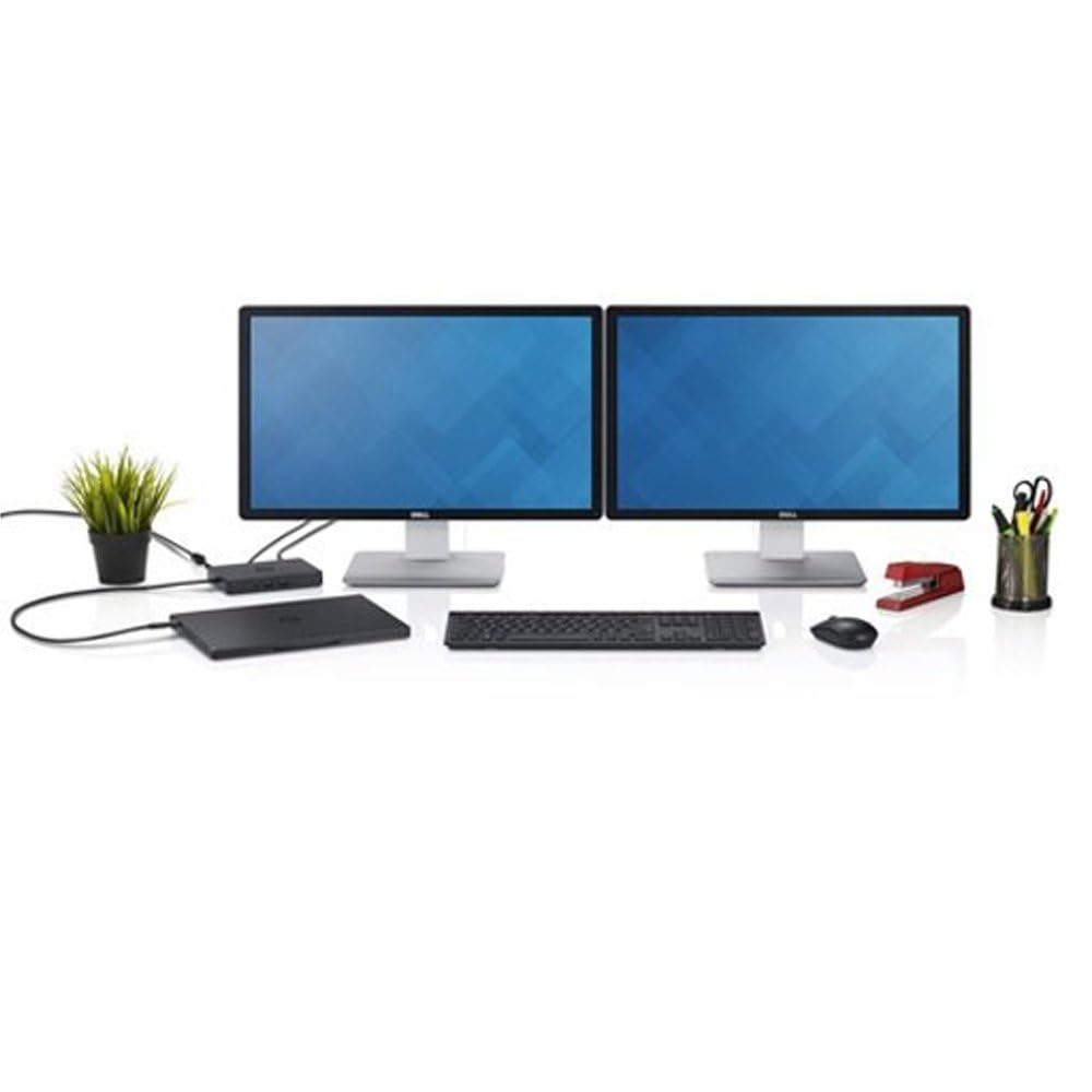 Dell WD15 Monitor Dock 4K with 180W Adapter, USB-C, (450-AEUO, 7FJ4J, 4W2HW),Black,Dual Display