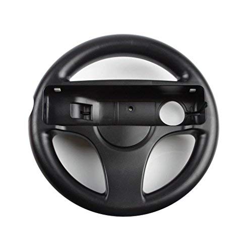 GH Mario Kart 8 Steering Wheel Compatible with Nintendo Wii (Bomb Black, 2 Pack), Racing Games Wheels for Wii (U) Remote Controller (6 Colors Available)