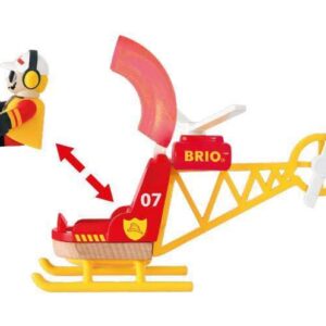 BRIO World - 33797 Firefighter Helicopter | 3 Piece Helicopter Toy for Kids Ages 3 and Up