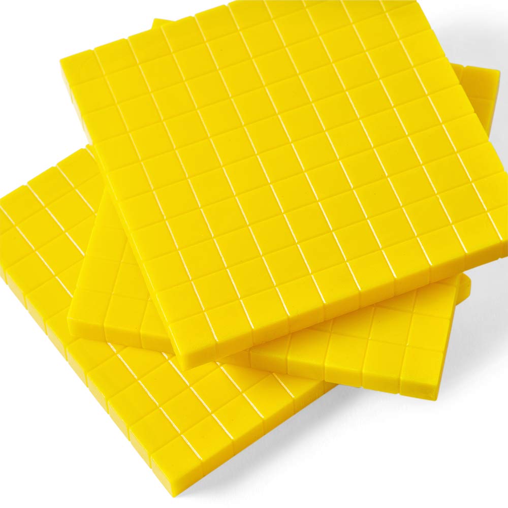 hand2mind 10 Blocks, Yellow Plastic Base Ten Flats, Place Value Manipulatives, Base 10 Blocks, Counting Manipulatives, Math Manipulatives First Grade, Math Blocks, Place Value Blocks, Base Ten Blocks