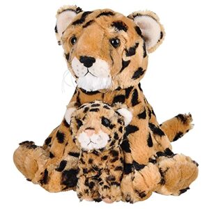 Rhode Island Novelty 11 Inch and 5 Inch Birth of Life Cheetah - Mom/Dad Cheetah with Baby Cheetah Plush