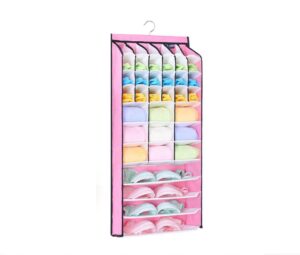 homegift 42 cells hanging closet organizer/underwear organizer/bra organizer/socks organizer (pink)