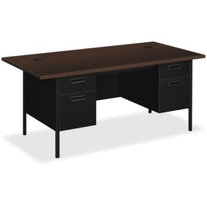 hon p3276mop double pedestal desk, 72-inch x36-inch x29-1/2-inch, mocha/bk