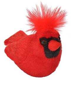 wild republic audubon birds northern cardinal plush with authentic bird sound, stuffed animal, bird toys for kids and birders