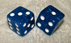 blue granite style dice pair by non-label