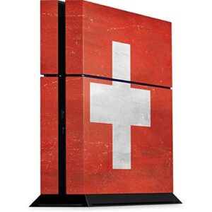 skinit decal gaming skin for ps4 console - originally designed switzerland flag distressed design