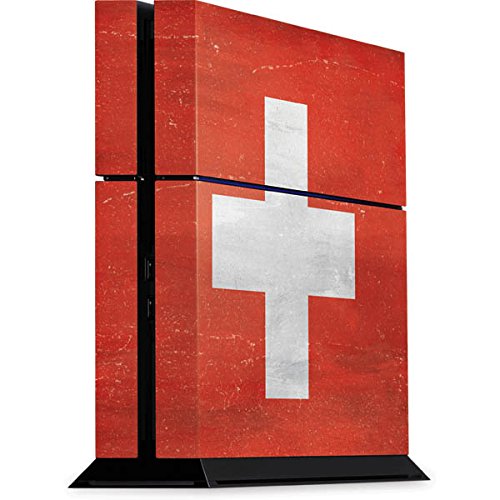 Skinit Decal Gaming Skin for PS4 Console - Originally Designed Switzerland Flag Distressed Design