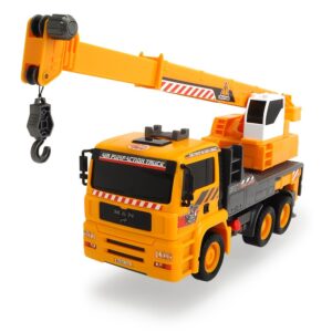 DICKIE TOYS Air Pump Action Mobile Crane Truck, 12", Yellow