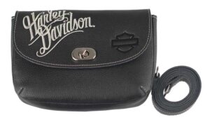 harley-davidson women's embroidered h-d script clip hip bag, zwl3862-crmblk