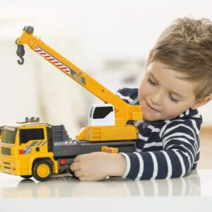 DICKIE TOYS Air Pump Action Mobile Crane Truck, 12", Yellow