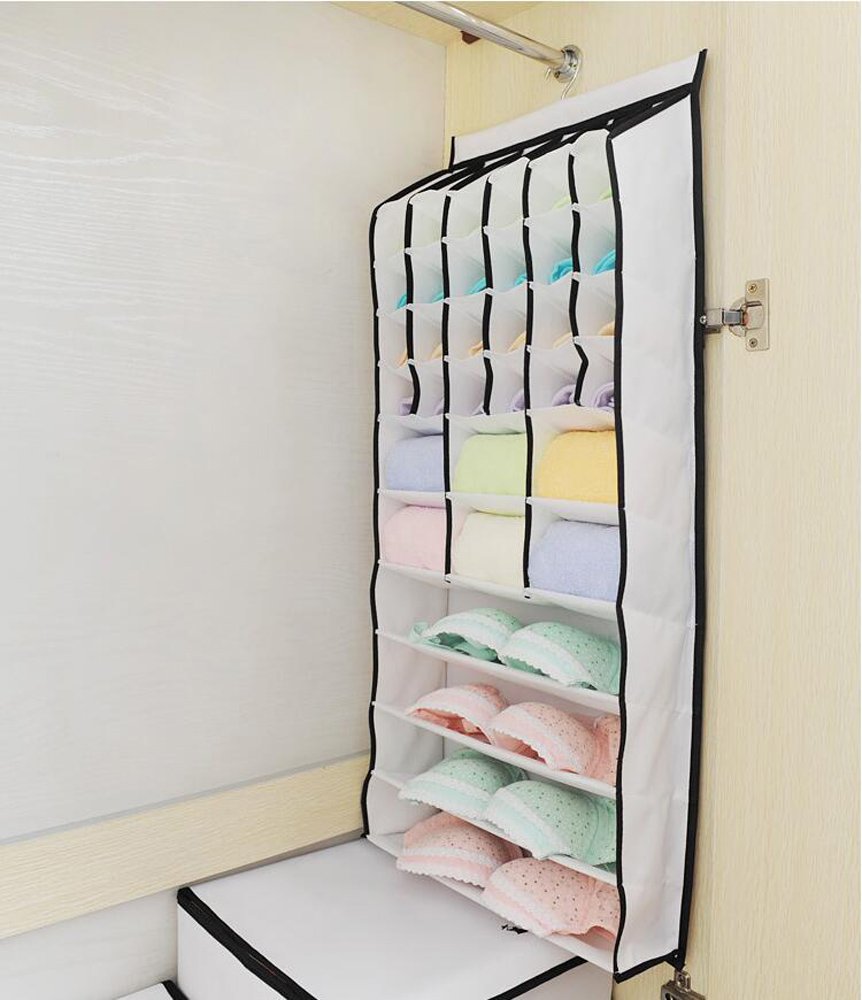 HomeGift 42 Cells Hanging Closet Organizer/Underwear Organizer/Bra Organizer/Socks Organizer (Pink)