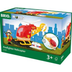 BRIO World - 33797 Firefighter Helicopter | 3 Piece Helicopter Toy for Kids Ages 3 and Up