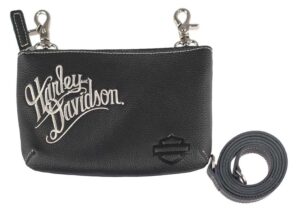 harley-davidson women's embroidered h-d script hip bag w/strap, zwl3887-crmblk