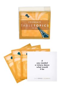 tabletopics celebrate to go - 40 conversation cards for parties, getting to know you game, great gift