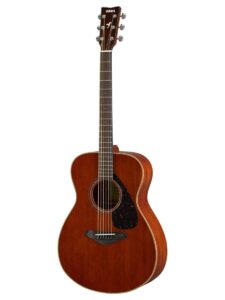 yamaha fs850 small body solid top acoustic guitar, mahogany