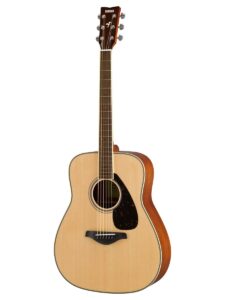 yamaha fg820 solid top acoustic guitar, natural, dreadnought