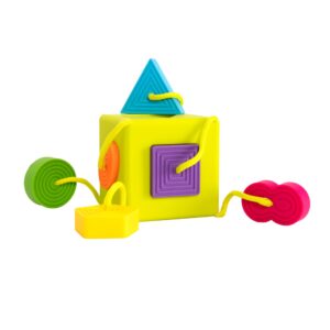 fat brain toys oombeecube - travel-friendly shape-sorter for babies & toddlers