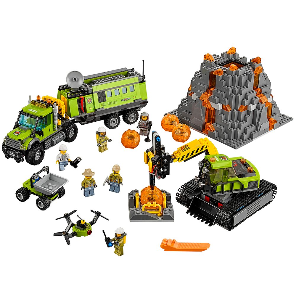 Lego City Volcano Exploration Base 60124 Construction Toy, Building Toy