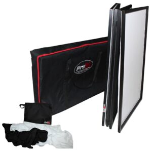 prox xf-4x3048 dj facade 4x black collapse and go facade panels with carry bag, black & white scrims