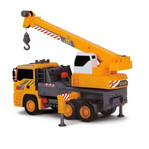 DICKIE TOYS Air Pump Action Mobile Crane Truck, 12", Yellow