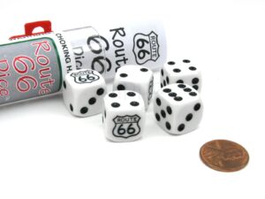 koplow games route 66 dice game with 5 dice travel tube and gaming instructions