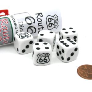 Koplow Games Route 66 Dice Game with 5 Dice Travel Tube and Gaming Instructions