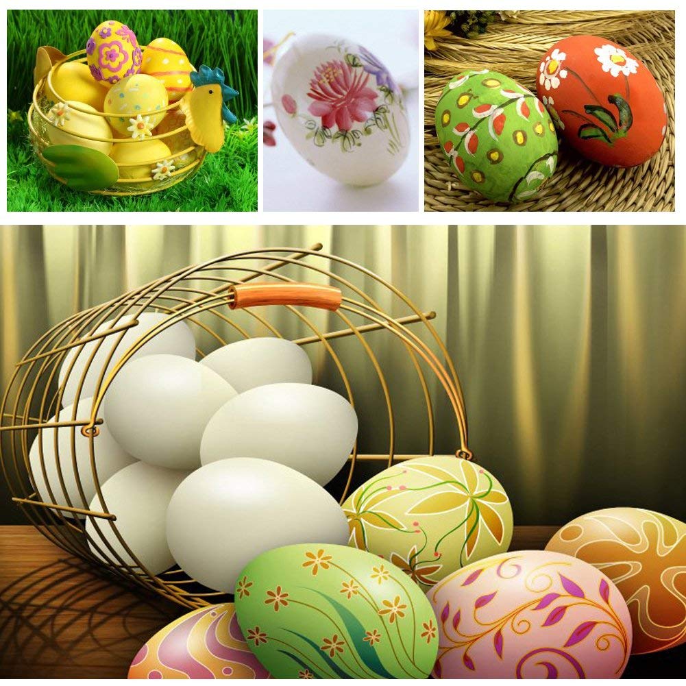 SallyFashion Wooden Fake Eggs,9 Pieces White Wooden Easter Egg Wood Eggs for Crafts Home Decor