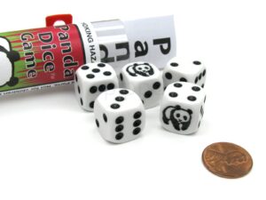 koplow games panda dice game with 5 dice travel tube and gaming instructions