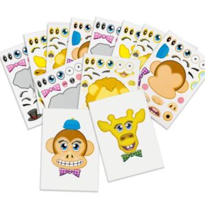 kicko make-a-zoo animal sticker book -12 pack - stickers for kids - useful in arts, parties, birthdays, party favors, crafts, school, daycare, christmas