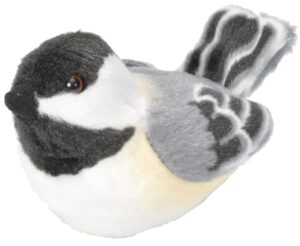 wild republic audubon birds black-capped chickadee plush with authentic bird sound, stuffed animal, bird toys for kids & birders