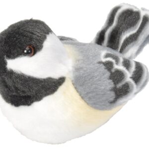 Wild Republic Audubon Birds Black-Capped Chickadee Plush with Authentic Bird Sound, Stuffed Animal, Bird Toys for Kids & Birders