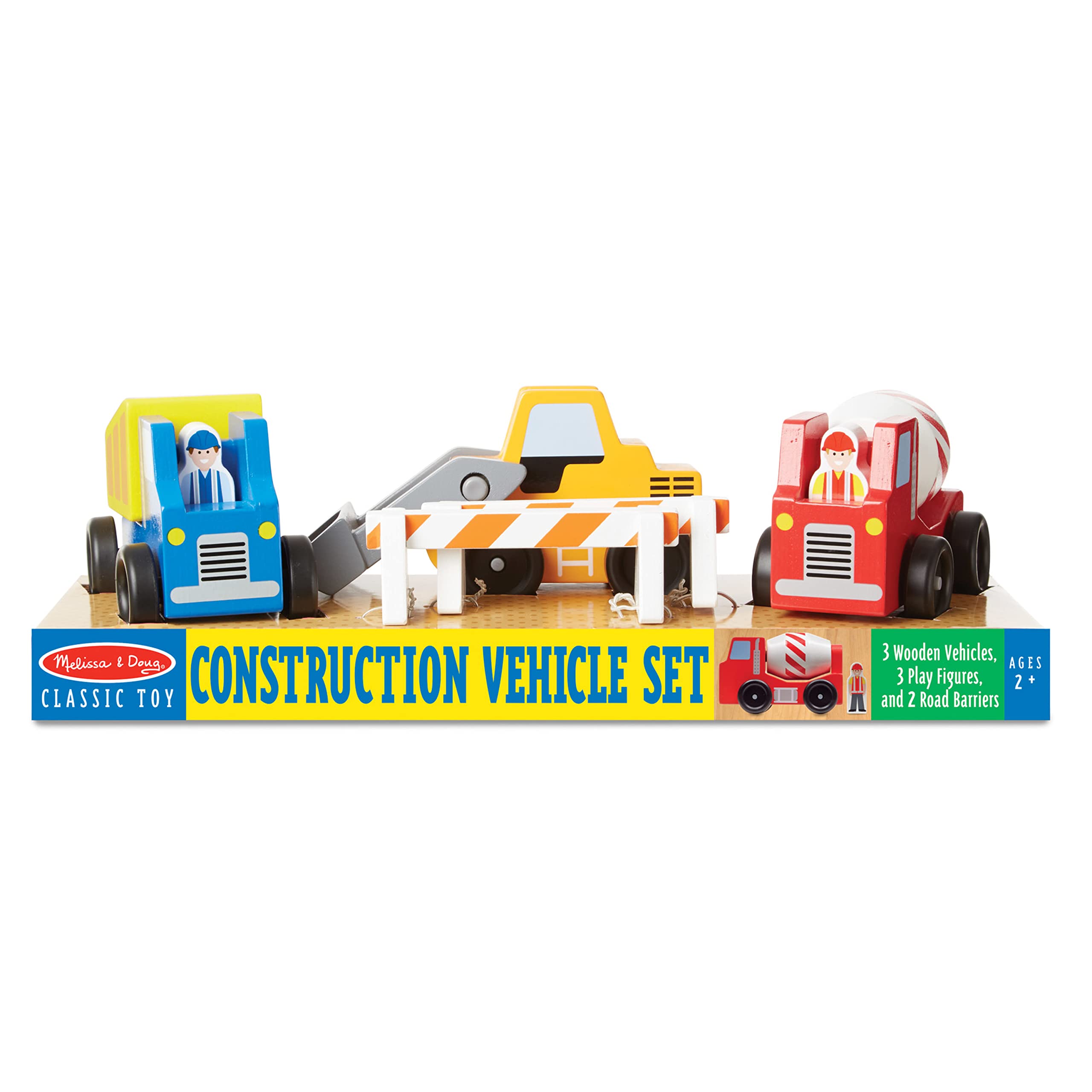 Melissa & Doug Construction Vehicle Wooden Play Set (8 pcs)