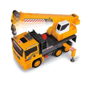 DICKIE TOYS Air Pump Action Mobile Crane Truck, 12", Yellow