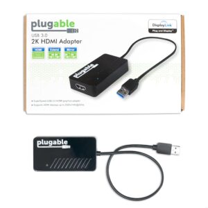 Plugable USB 3.0 to HDMI Video Graphics Adapter with Audio for Multiple Monitors up to 2560x1440 Supports Windows 11, 10, 8.1, 7, XP, and Mac