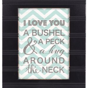 Cottage Garden I Love You a Bushel and a Peck Black with Gold Trim 8 x 10 Framed Wall Art Plaque