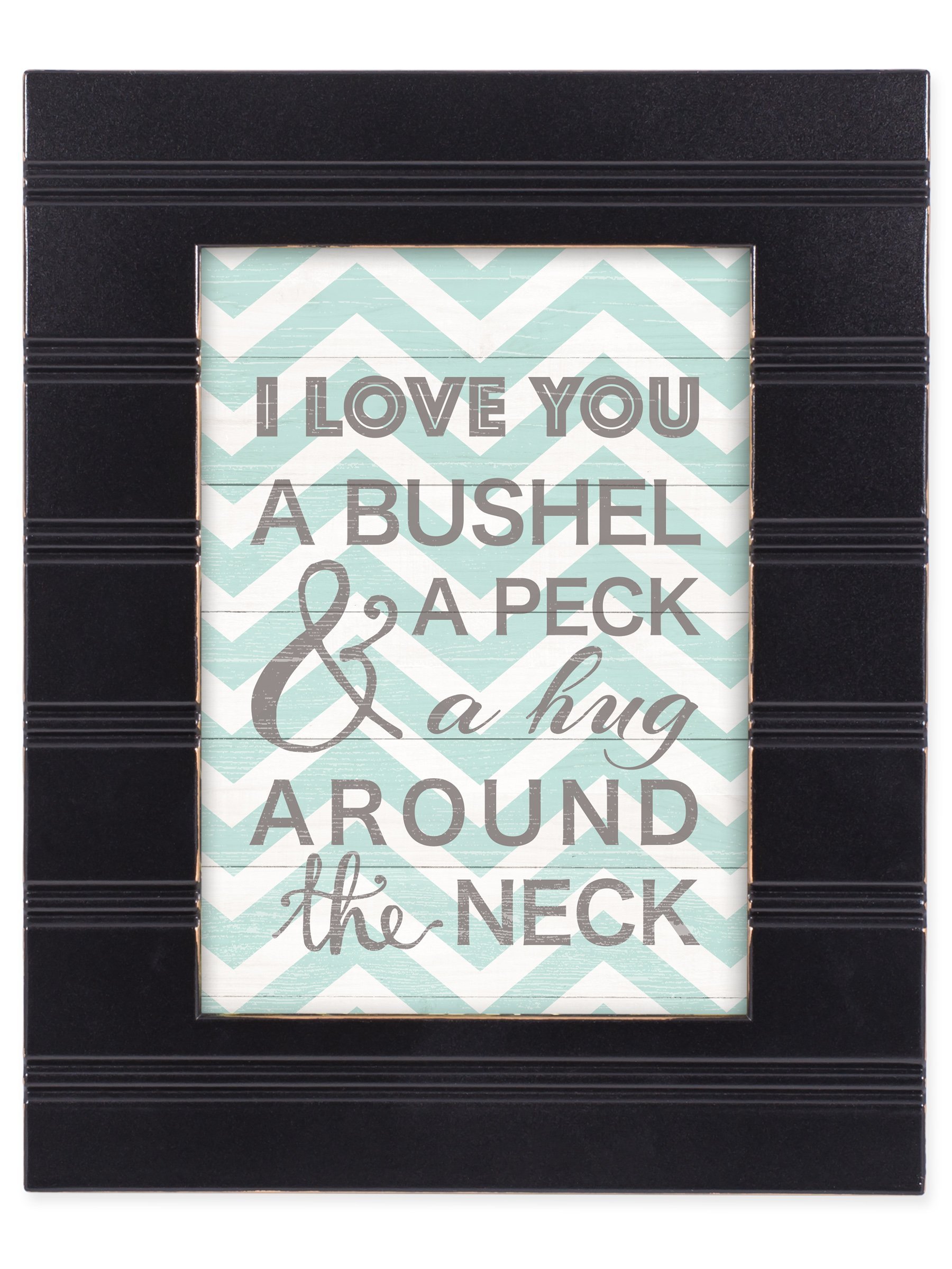 Cottage Garden I Love You a Bushel and a Peck Black with Gold Trim 8 x 10 Framed Wall Art Plaque