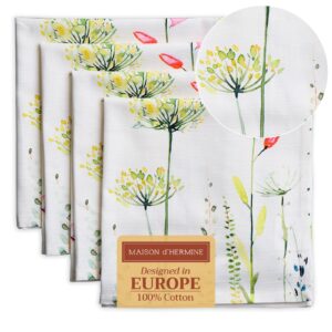 maison d' hermine champ de mars 100% cotton set of 4 napkins, 20 - inch by 20 - inch.