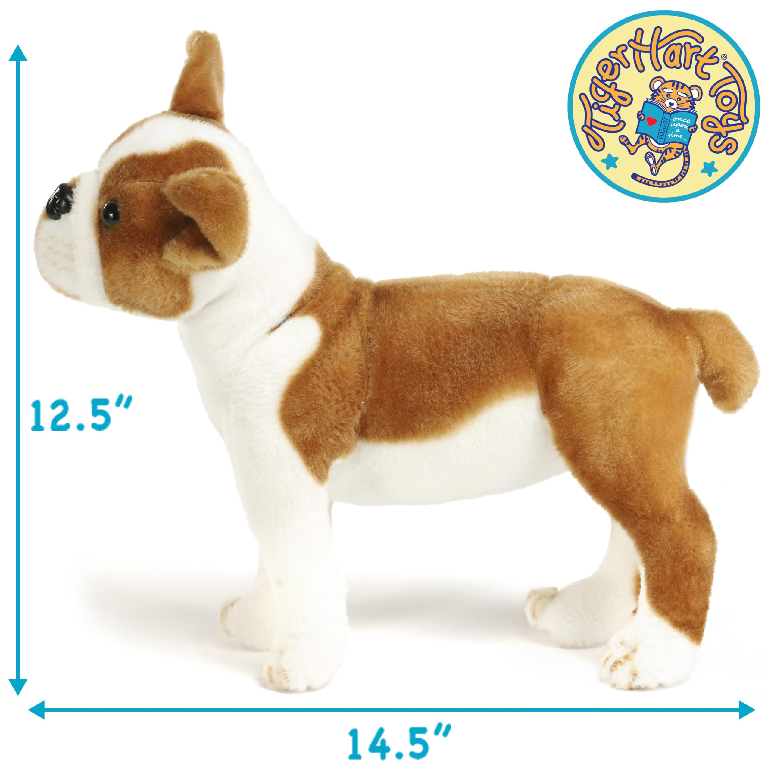 TigerHart Bobby The Boston Terrier Boxer - 14.5 Inch Large Dog Stuffed Animal Plush