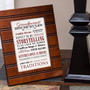 Grandparents' House Rules Wood Finish 8 x 10 Framed Wall Art Plaque