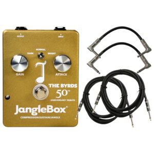 janglebox the byrds 50th anniversary gold jangle box pedal w/ 4 cables