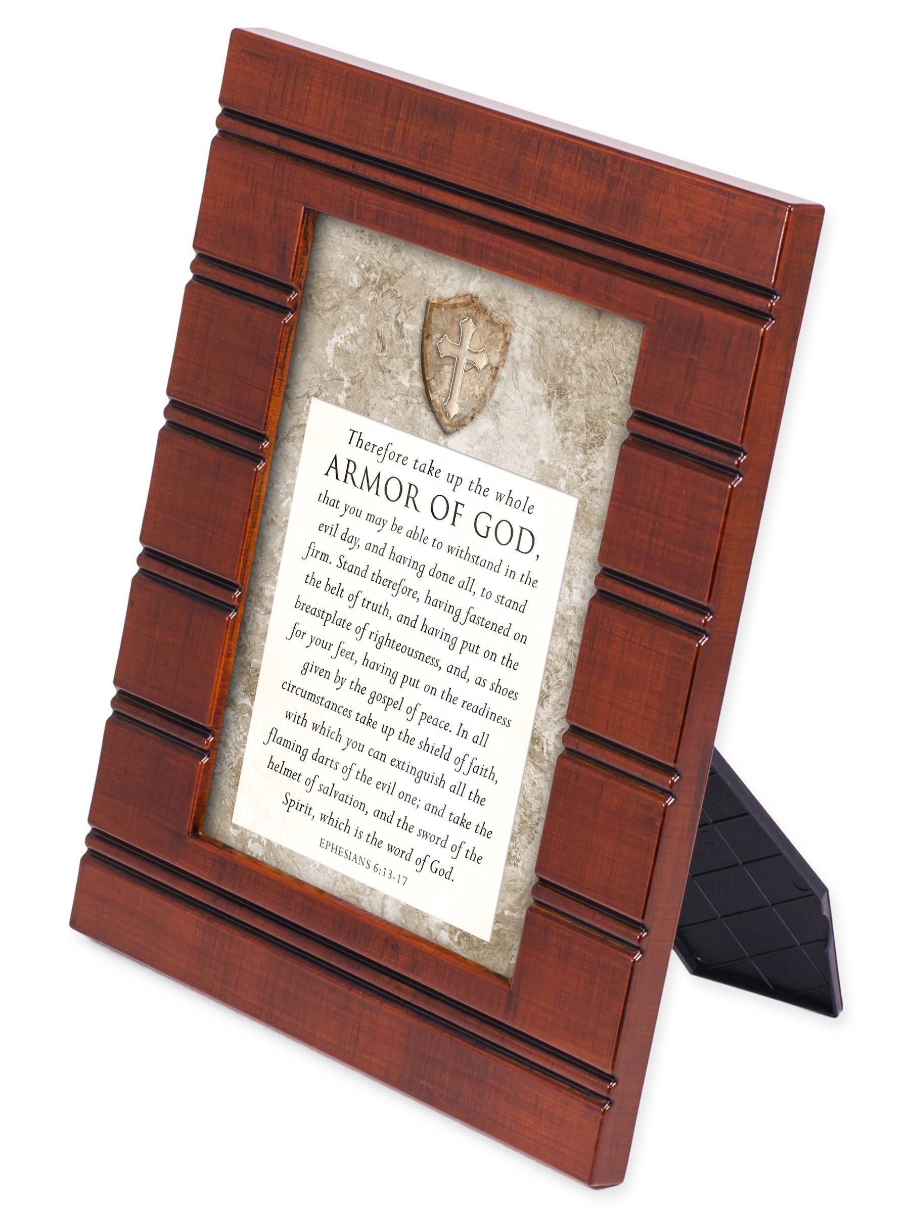 The Full Armor of God Ephesians 6:10-18 Wood Finish 8 x 10 Framed Wall Art Plaque