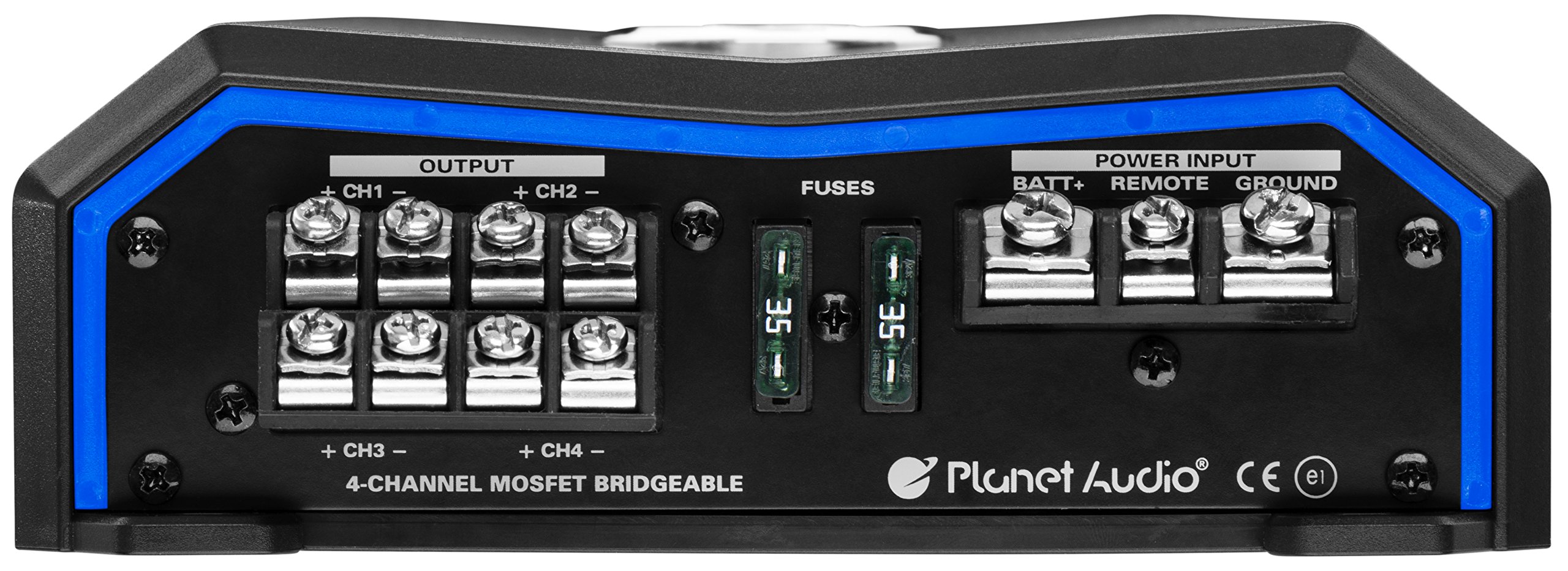 Planet Audio PL2400.4 4 Channel Car Amplifier - 2400 High Output, High/Low Level Inputs, High/Low Pass Crossover, Hook Up to Subwoofer for Bass