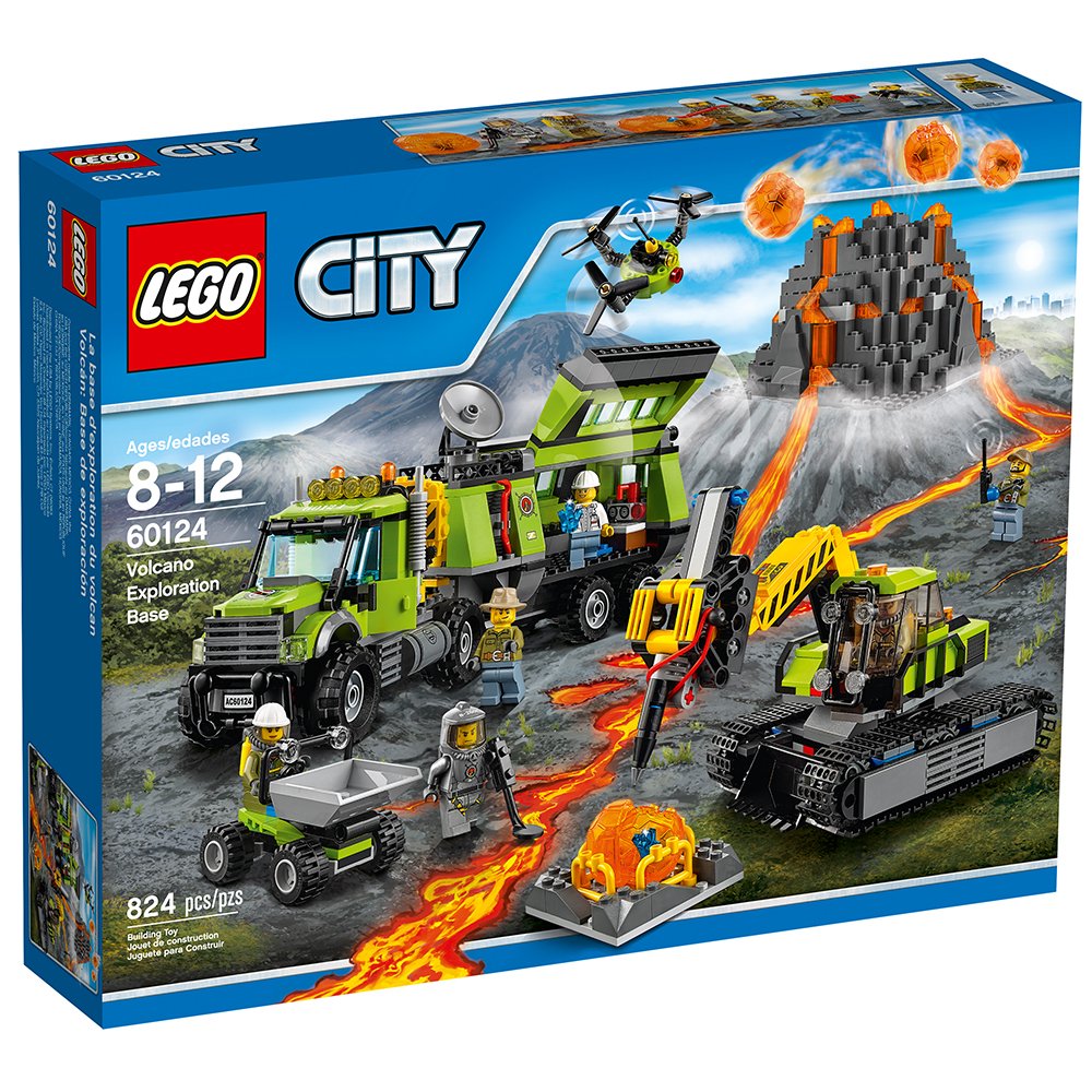 Lego City Volcano Exploration Base 60124 Construction Toy, Building Toy