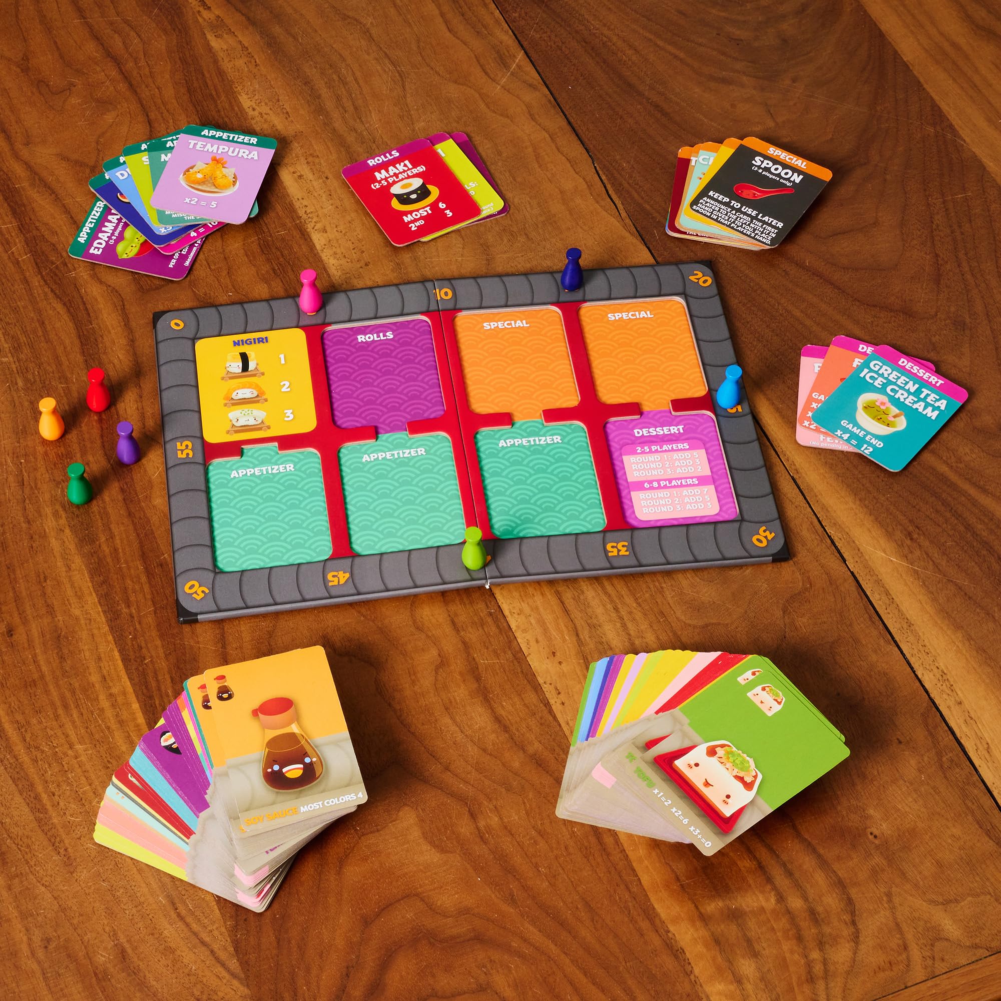 Sushi Go Party! - The Deluxe Pick & Pass Card Game by Gamewright, Multicolored