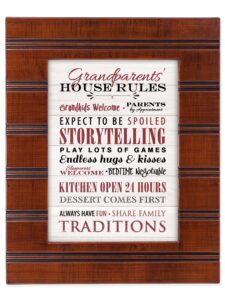 grandparents' house rules wood finish 8 x 10 framed wall art plaque