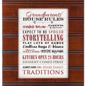 Grandparents' House Rules Wood Finish 8 x 10 Framed Wall Art Plaque