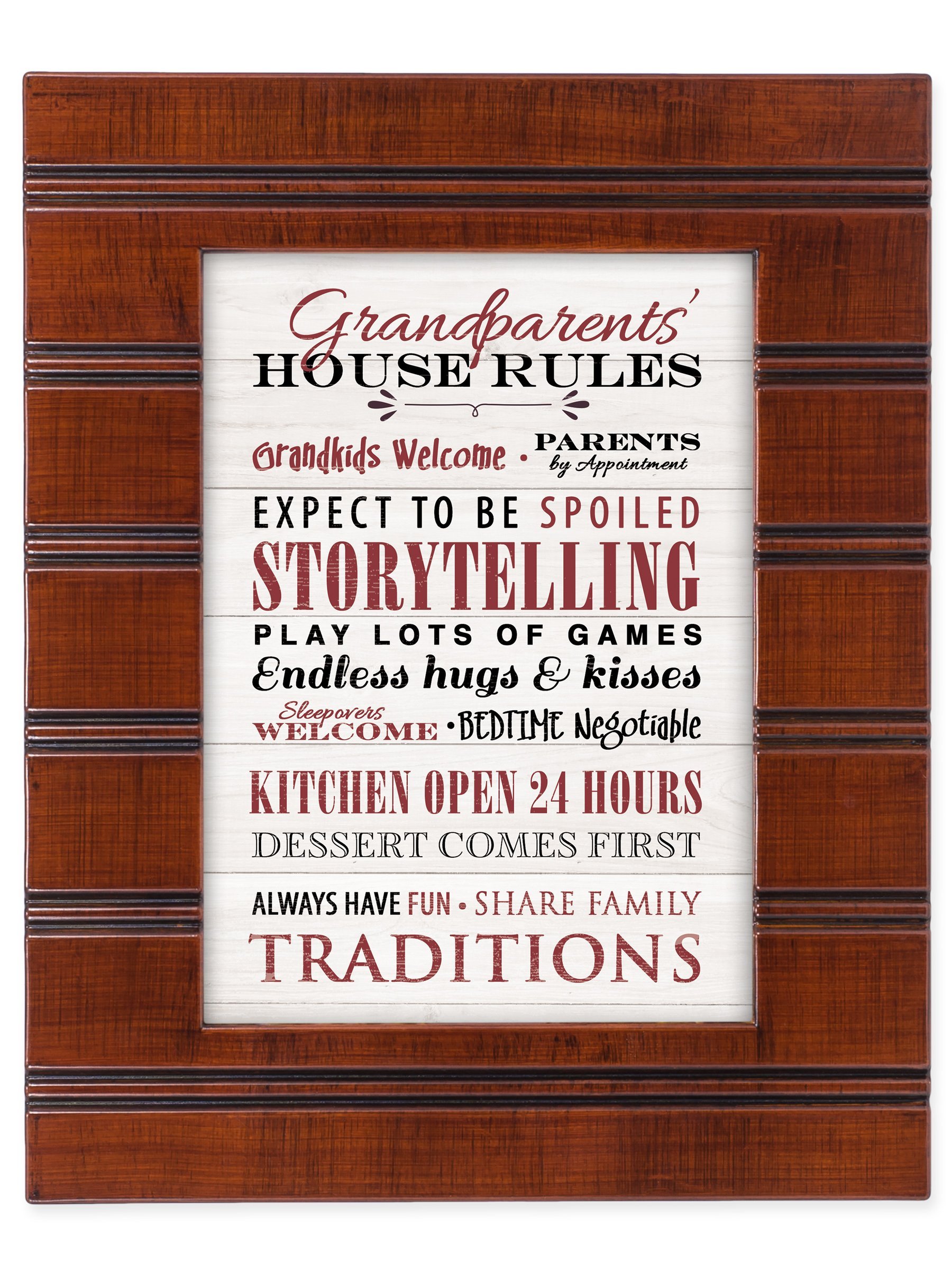 Grandparents' House Rules Wood Finish 8 x 10 Framed Wall Art Plaque